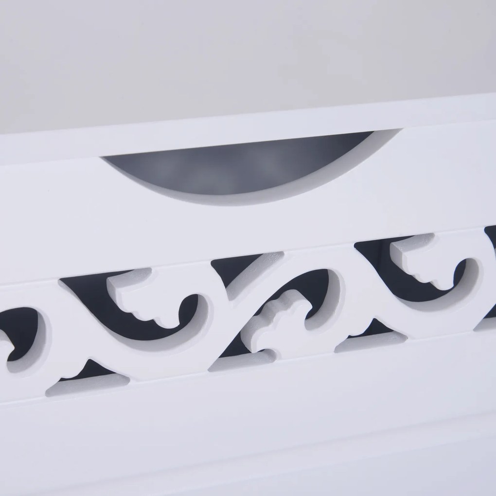HOMCOM Dřevěný Koupelnový Skříňka, Úložná Skříň pro Ložnici, Obývací Pokoj, 55L x 34Š x 58V cm, Bílá