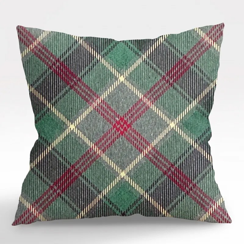 Ervi povlak na polštář Gobelínový - Tradiční zelený tartan, různé rozměry