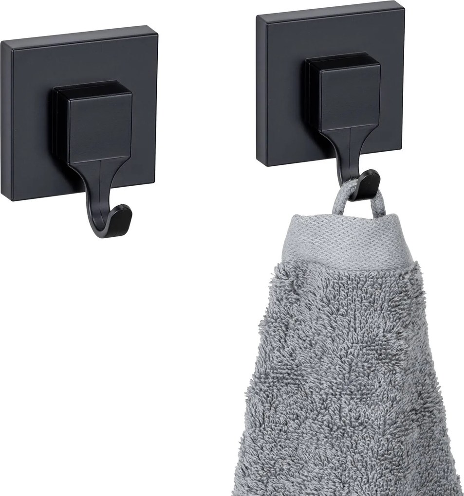 Sada 2 háčků na ručníky QUADRO, montáž bez vrtání