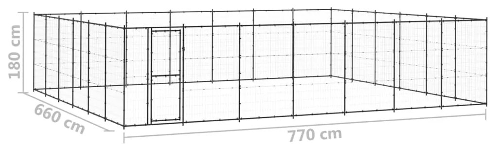 vidaXL Venkovní psí kotec ocel 50,82 m²