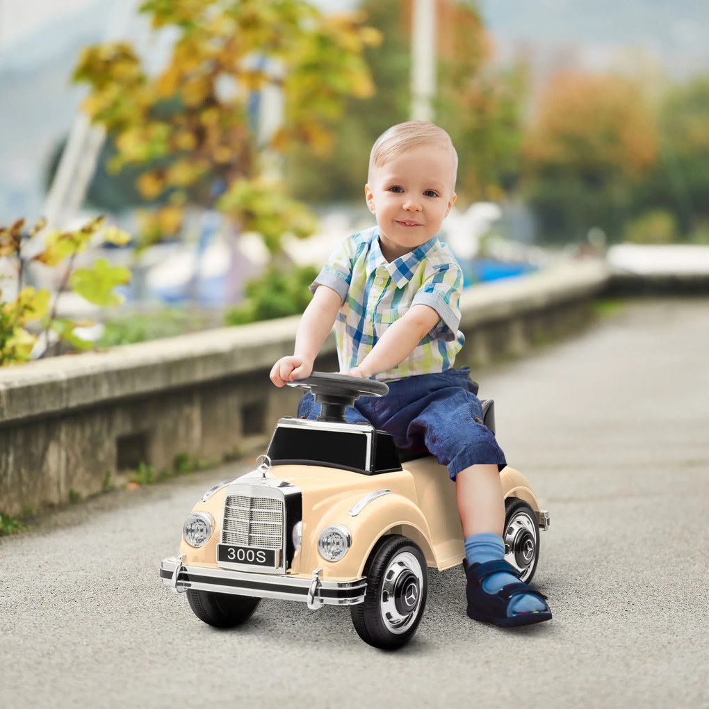 AIYAPLAY Posuvné dětské auto Mercedes Benz Design 300 S Design, béžová barva