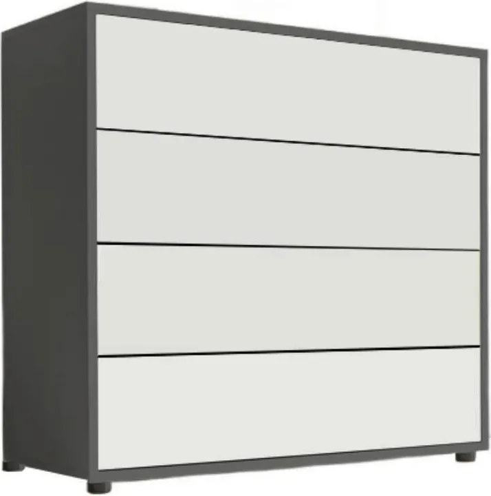 XXXLutz KOMODA, antracitová, bílá, 79/73/33 cm MID.YOU - Široké komody - 001067000206