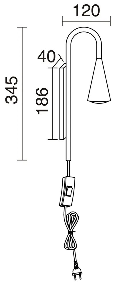 Exo 991A-G21X1A-02 nástěnné svítidlo Tear, černé, GU10, 34,5cm, IP40