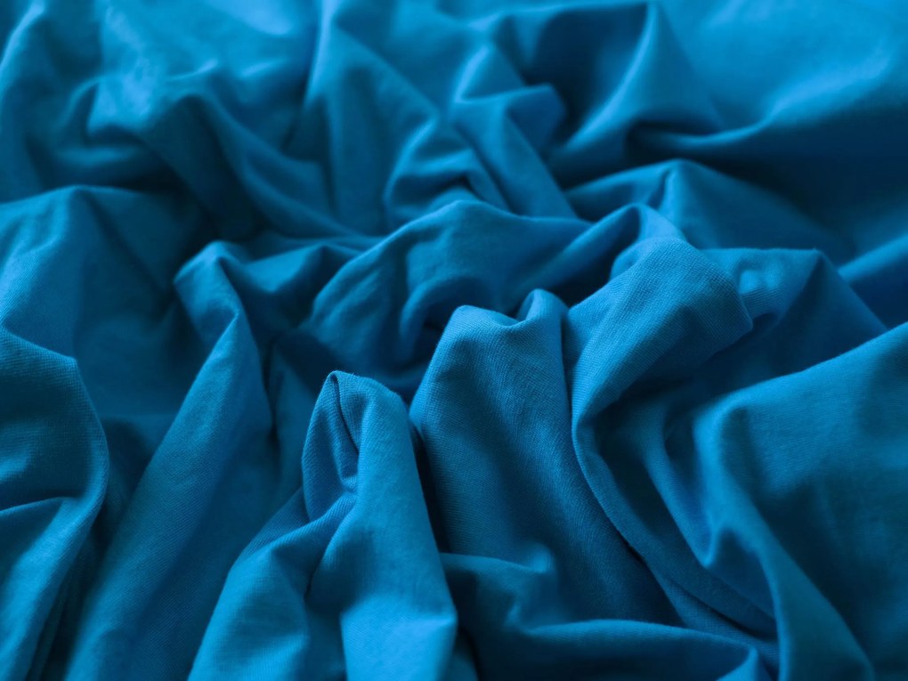 MK Lůžkoviny Jersey prostěradlo s elastanem 220 × 200 cm – tyrkysové