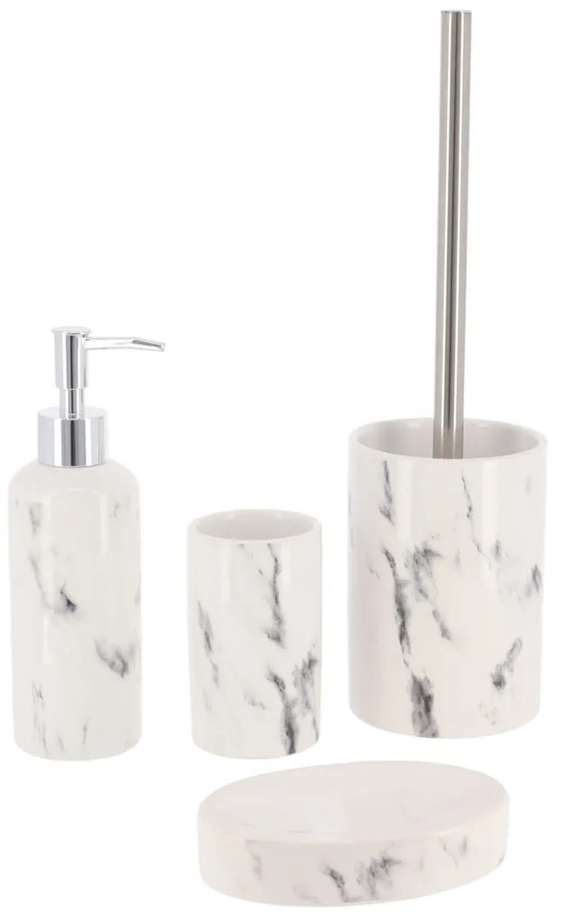 Dávkovač mýdla Nardi Marble, bílá/s chromovými prvky, 260 ml