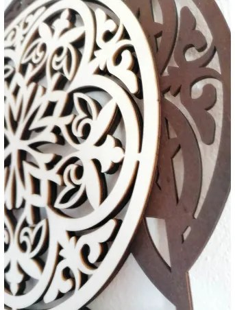 Dřevěný dekorativní obrázek s elegantním vzorem - mandala I SENTOP PR0304