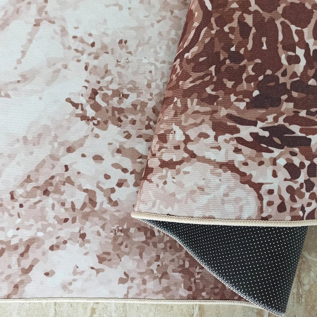 DY Hnědý koberec s abstraktním vzorem Horeca-New 111 Rozměr: 60x100 cm