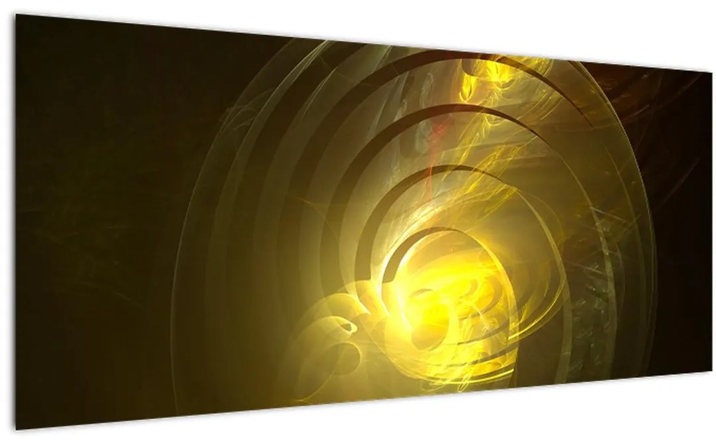 Obraz žluté abstraktní spirály (100x40 cm), 40 dalších rozměrů