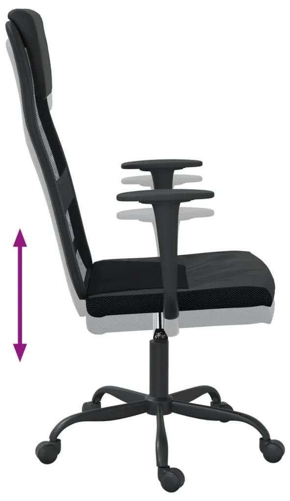 Kancelářská židle výškově nastavitelná černá síťovina a koženka - Default Title
