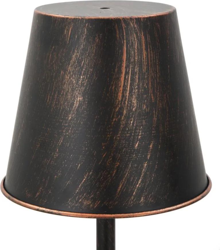 Kovová stolní lampa Mauro Ferretti Maniva, černá/měděná