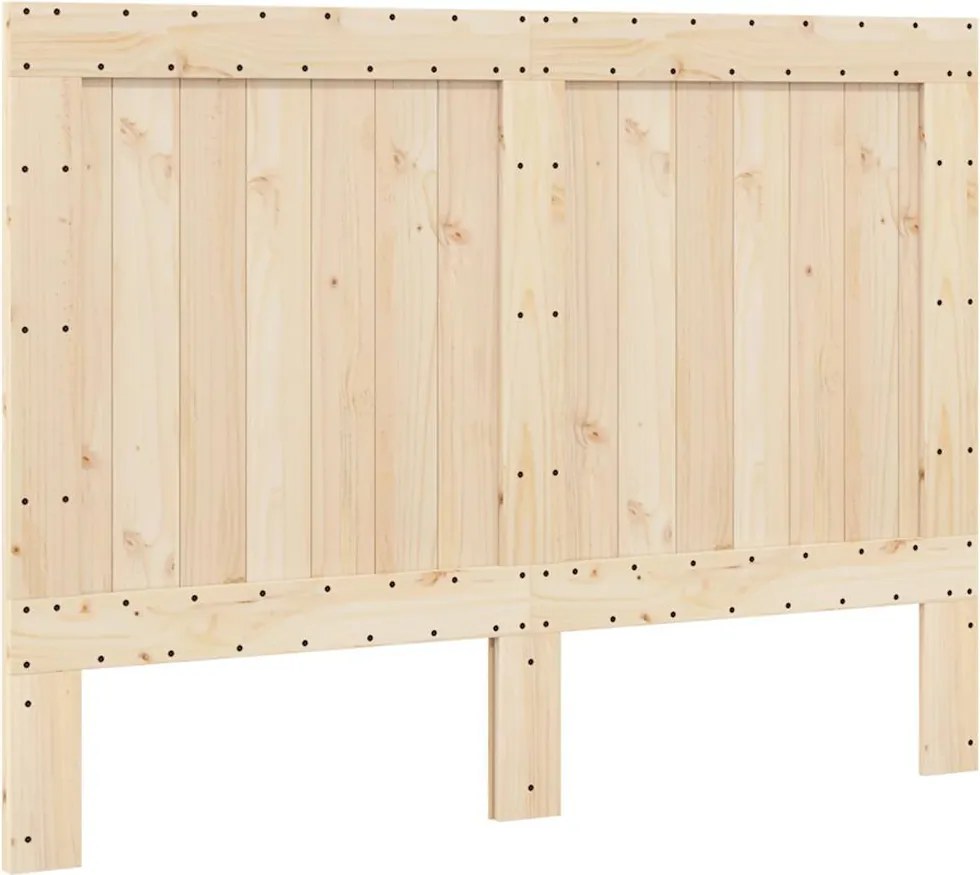 Rám postele s čelem bílý 140 x 200 cm masivní borové dřevo 3281534