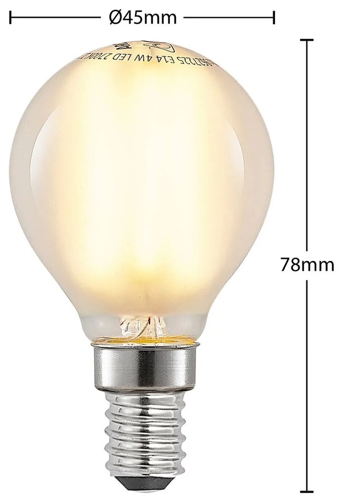 LED žárovka tvar kapky E14 4W 2700K matná dim 5ks