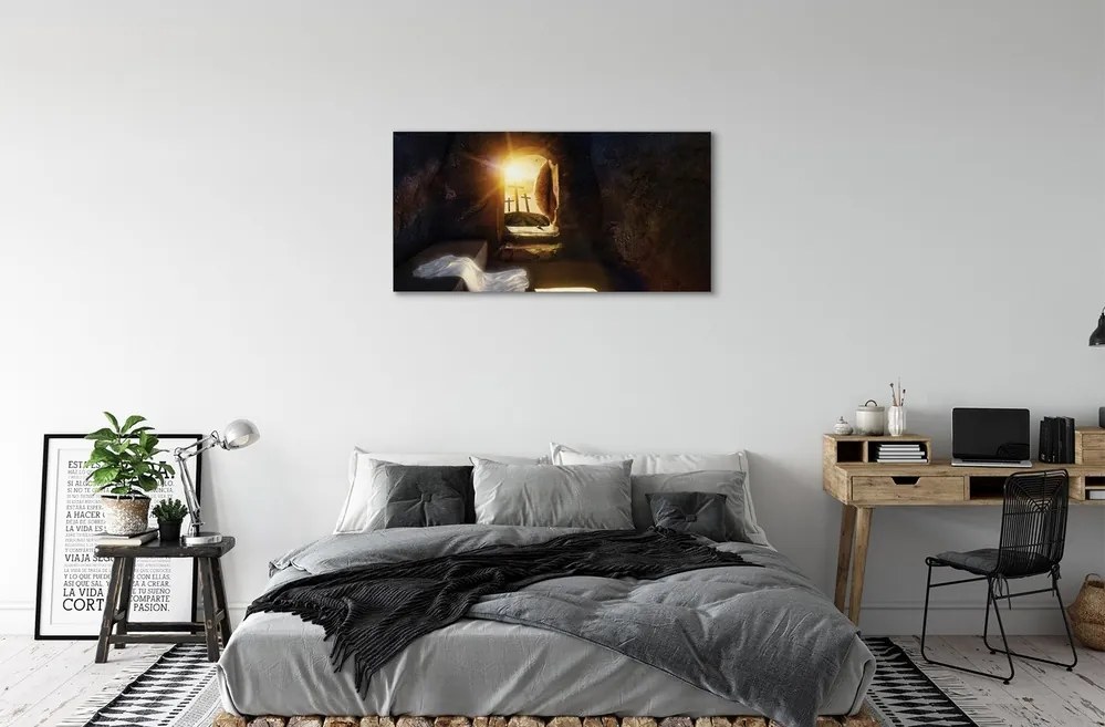 Obrazy na plátně Cave kříží slunce 140x70 cm