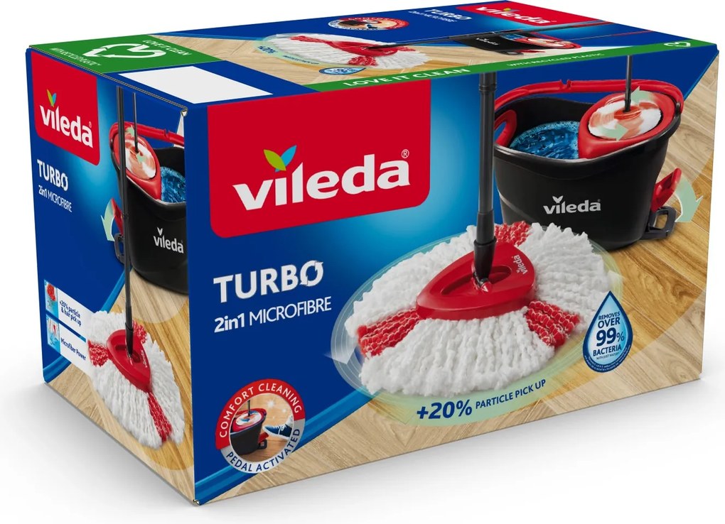 Vileda Sada kbelíku a rotačního třásňového mopu TURBO