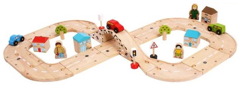 Bigjigs Rail Dřevěná autodráha osmička