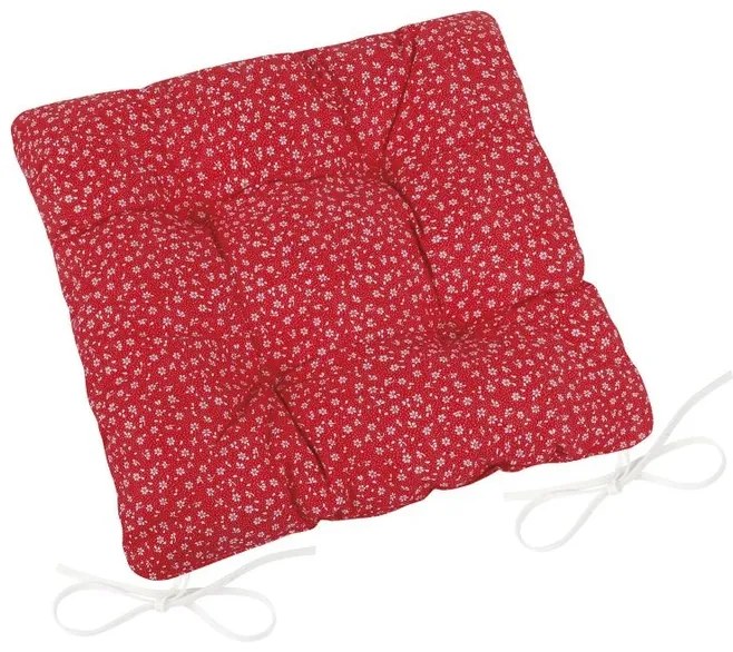 Bellatex Sedák Adéla prošívaný 40x40 cm Kvítek červená