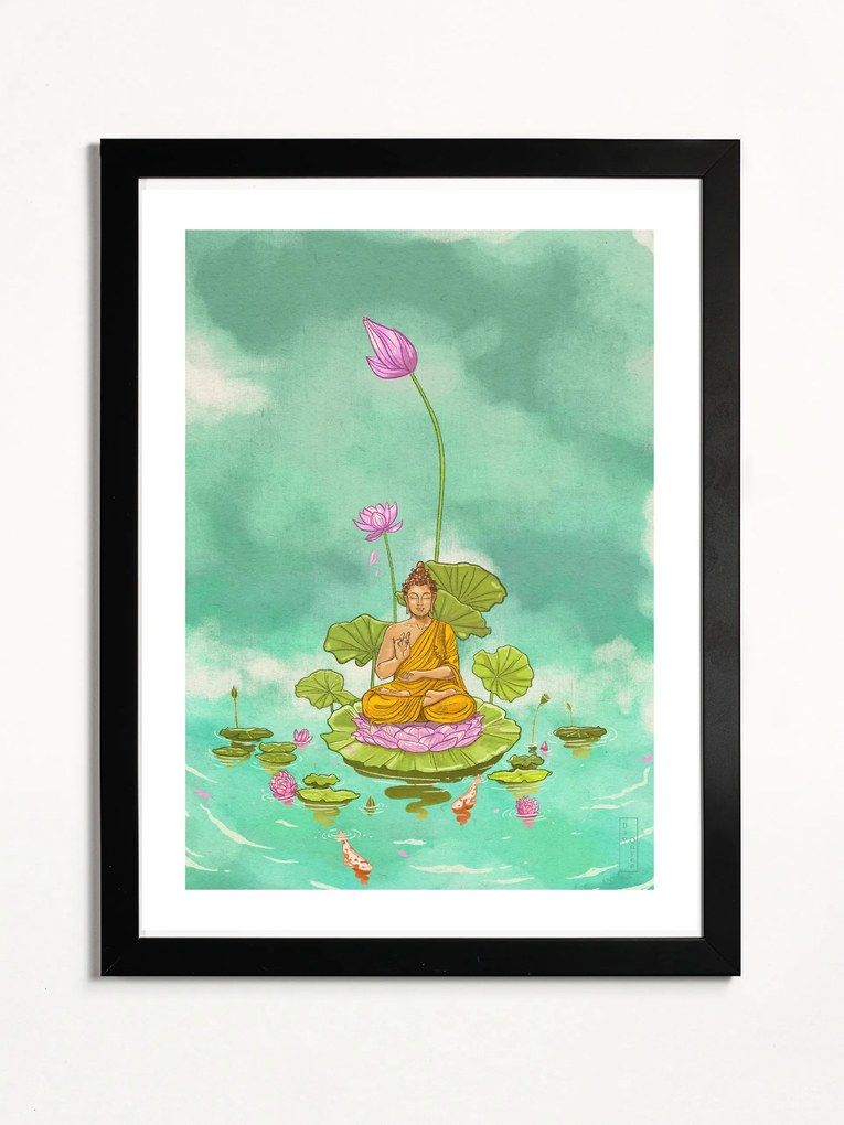 Bao Quyen | Buddhism Rám: Černý, Velikost: 60 x 40 cm