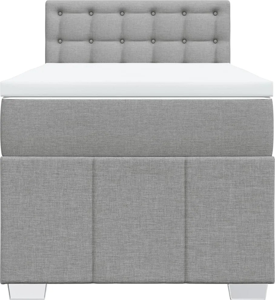Box spring postel s matrací světle šedá 80 x 200 cm textil 3286909