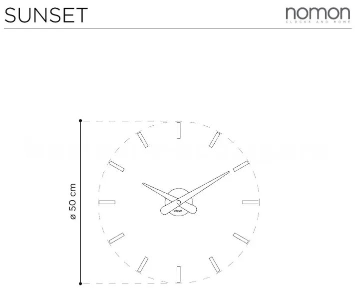 Designové nástěnné hodiny Nomon Sunset Wood 50cm