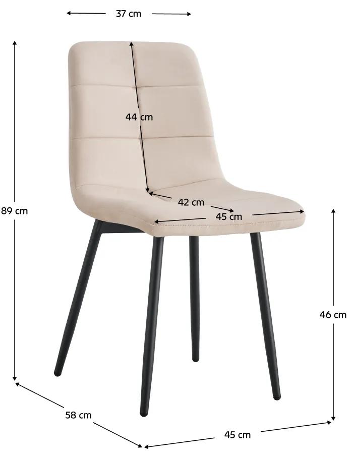 Kondela Jídelní židle, béžová Velvet látka/kov, DAMIA TYP 1