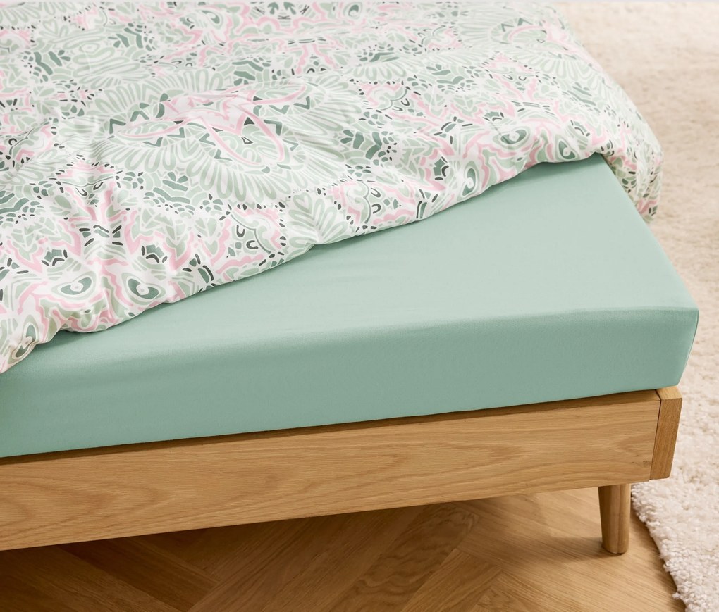 Tchibo - Žerzejové napínací prostěradlo, standardní velikost, světle zelená