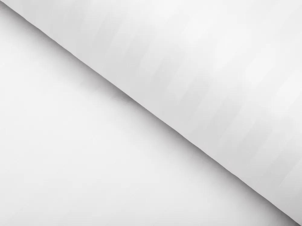 Biante Damaškový běhoun na stůl Atlas Gradl DM-015 Bílý - proužky 8 mm 35x140 cm