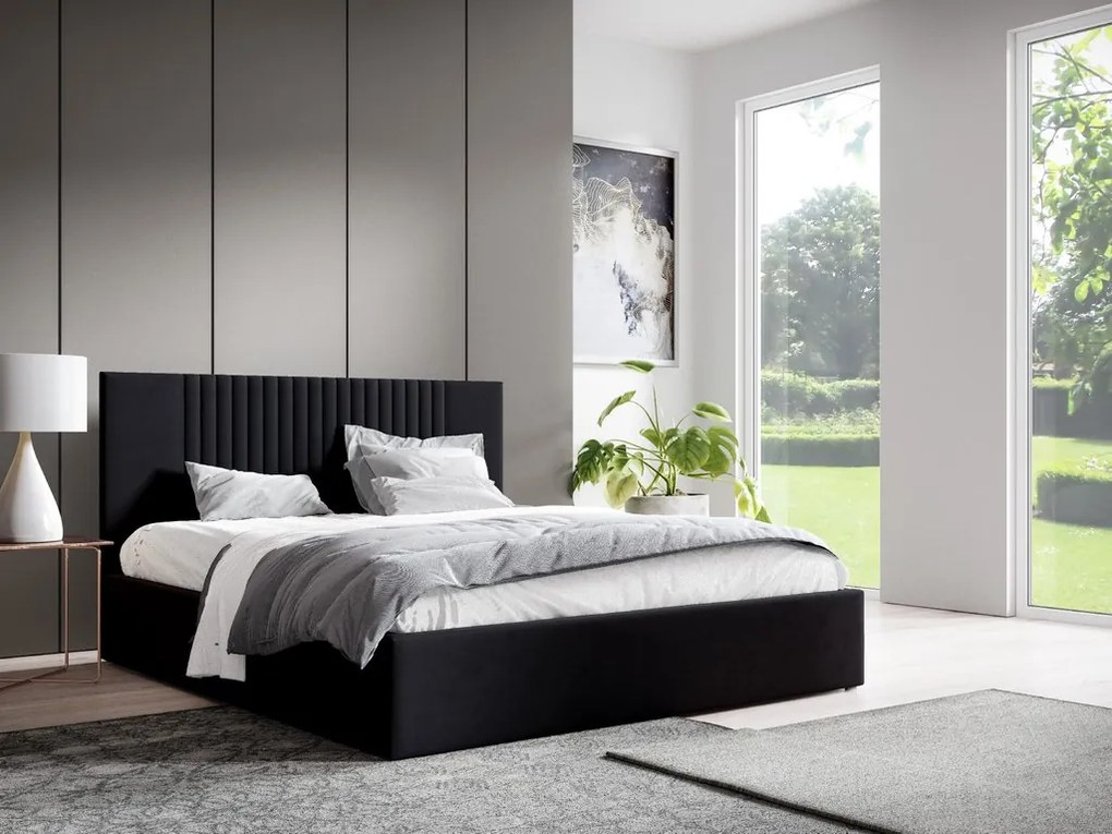 Eka Čalouněná postel LINA 180x200 cm Barva látky Trinity: Okrová (Trinity 2325), Úložný prostor: Bez úložného prostoru