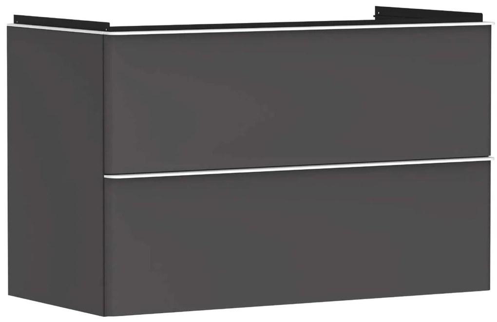 Hansgrohe Xelu Q - Umyvadlová skříňka, 63x98x50 cm, 2 zásuvky, matná šedá/matná bílá 54032700
