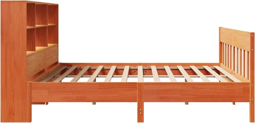 Postel bez matrace voskově hnědá 200 x 200 cm masivní borovice 3323211