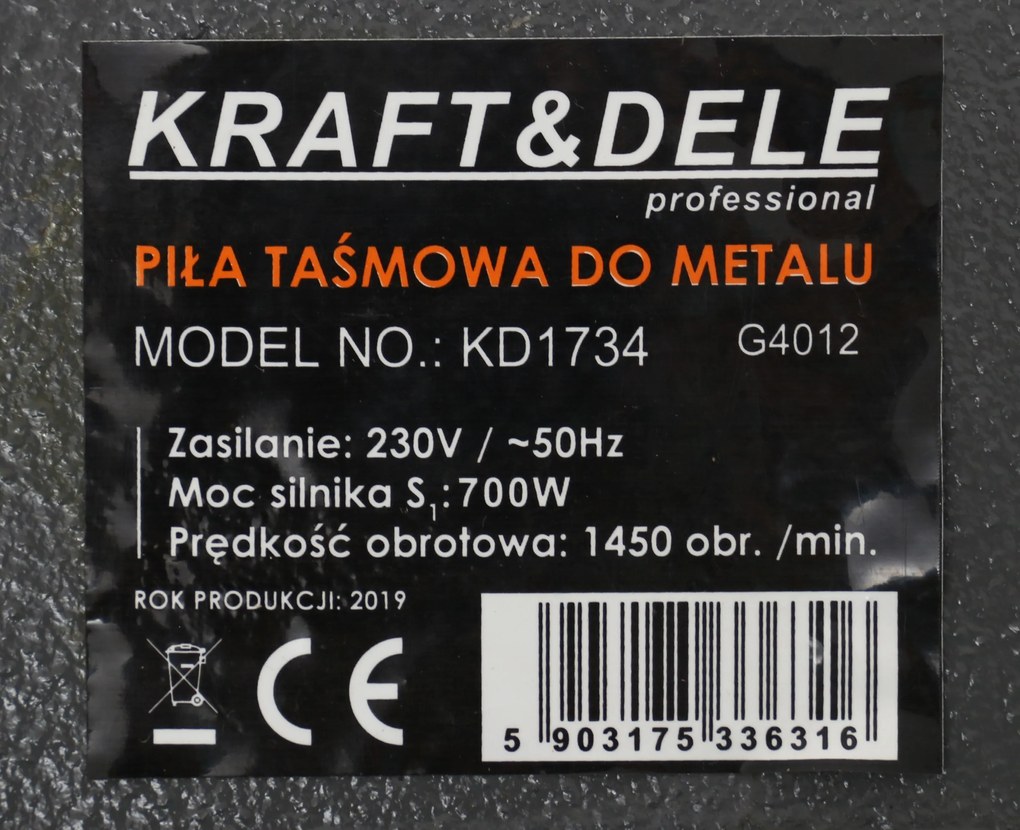 Kraft&Dele Pásová pila na kov KD1734 KD1734_2K