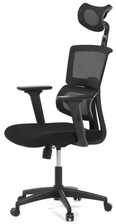 Kancelářská židle ergonomická černá látka a MESH houpací KA-B1025 BK