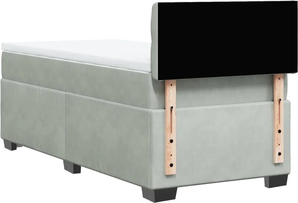 Box spring postel s matrací světle šedá 80 x 200 cm samet 3286168