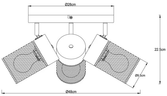 Brilliant - Bodové svítidlo KAMOLO 3xE27/40W/230V černá