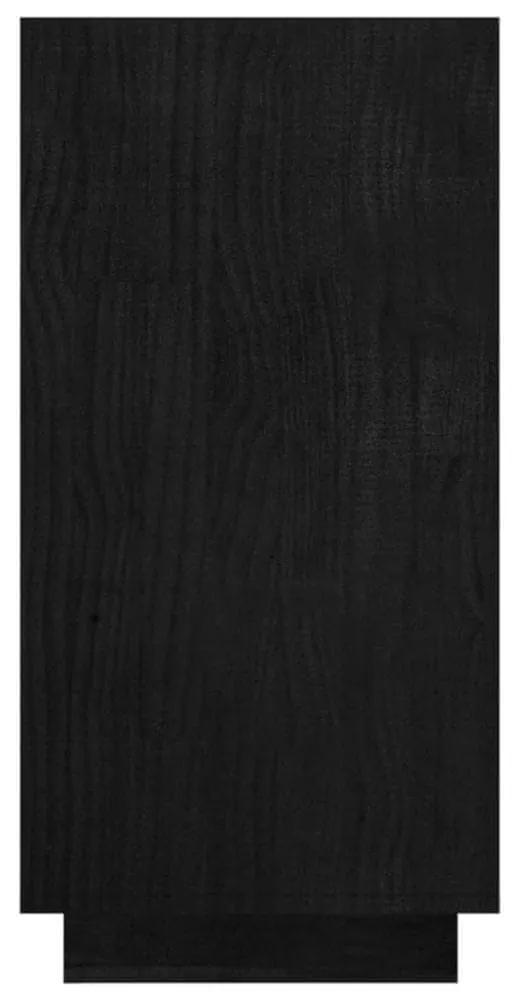 Petromila Knihovna černá 80 x 35 x 71 cm masivní borovice