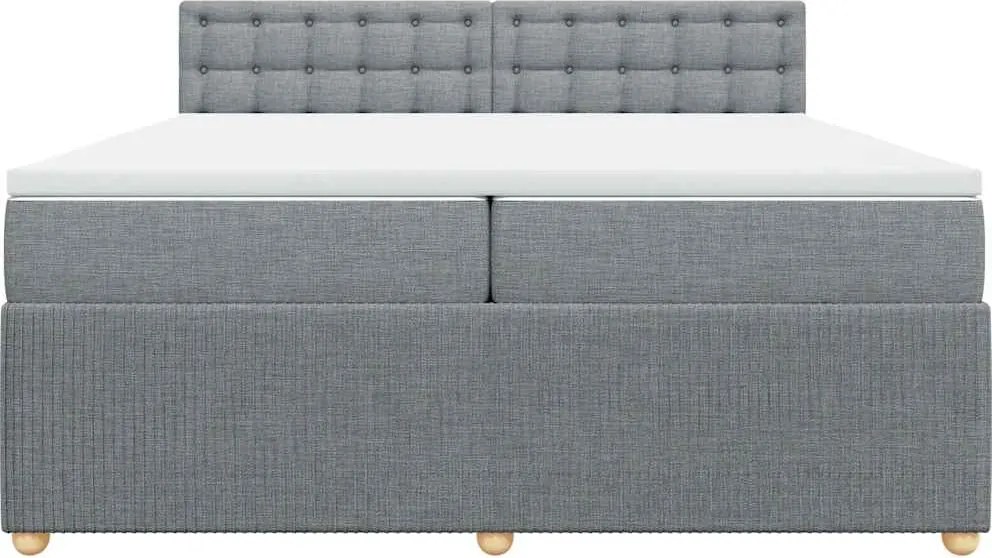 Box spring postel s matrací světle šedá 200 x 200 cm textil 3289877