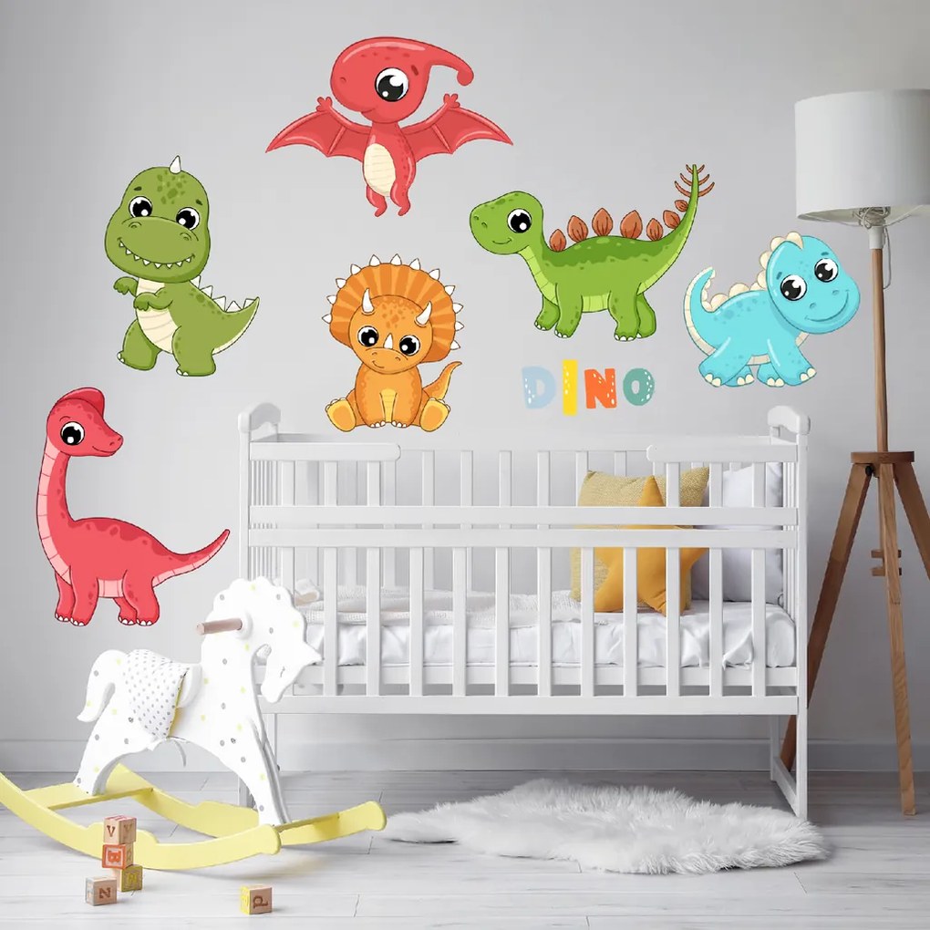 PIPPER. Textilní samolepka na zeď "Baby dinosaury"