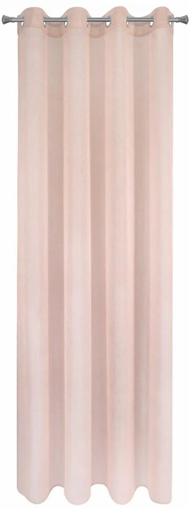 ZÁCLONA NA KROUŽCÍCH REBECCA 140X250 CM RŮŽOVÁ