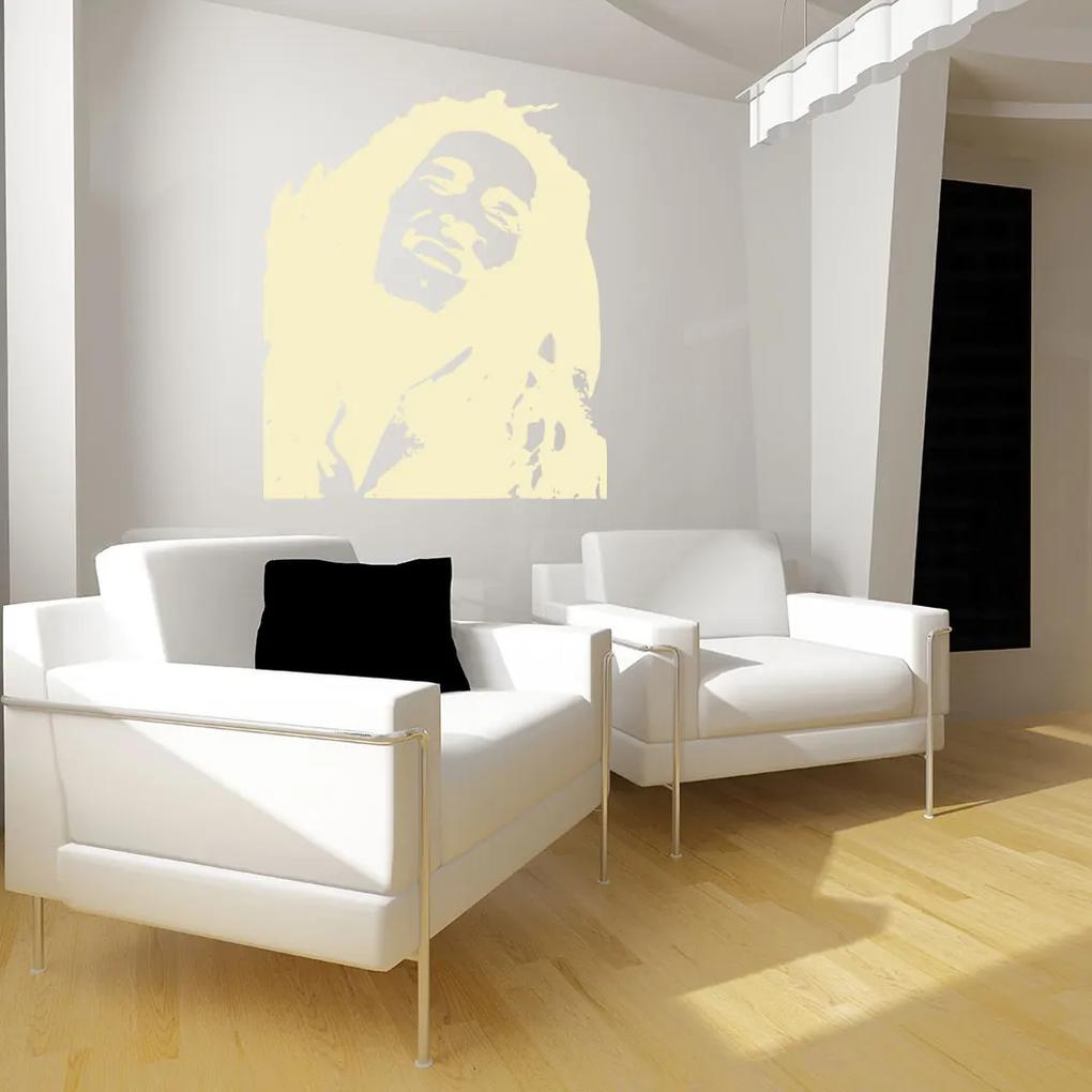 Živá Zeď Samolepka na zeď Portrét Bob Marley Barva: černá