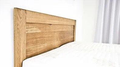Dřevěná postel z masivu Postelia ONTARIO Dub postel s úložným prostorem 160x200cm - dubové dvoulůžko o šíři masivu 3,7 cm