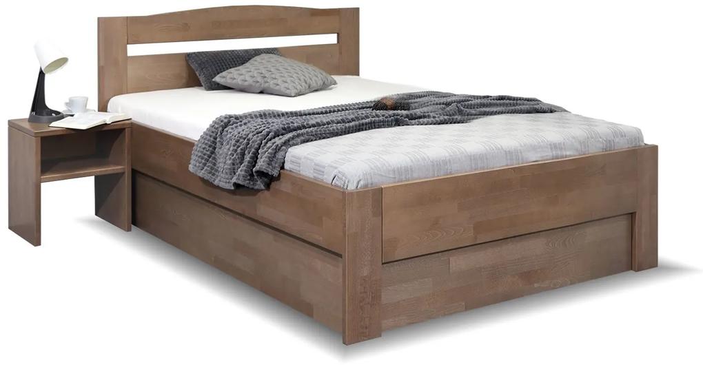 Zvýšená postel s úložným prostorem ANTONIO, 140x200, masiv buk