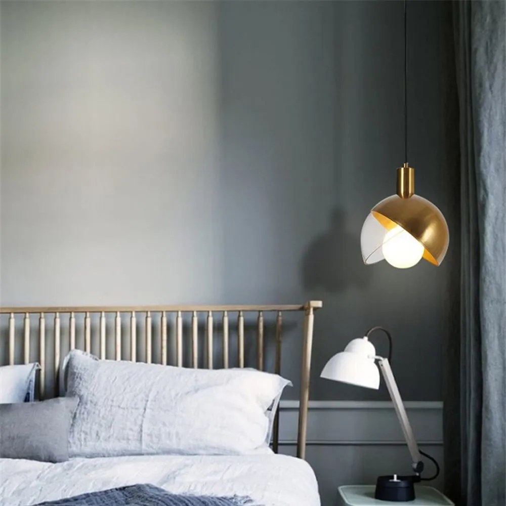 Toolight - závěsná skleněná svítilna APP638-1CP, zlatá, OSW-05637