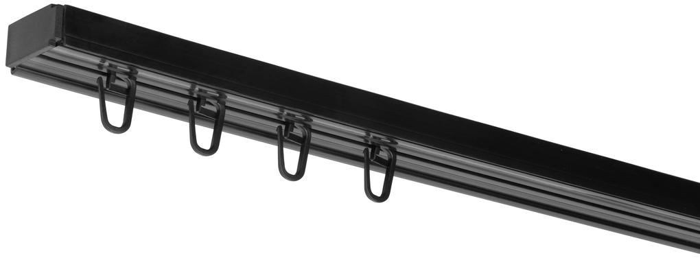 Dekodum Stropní kolejnice z PVC jednořadá černá Délka: 150 cm, Typ přichycení: žabky