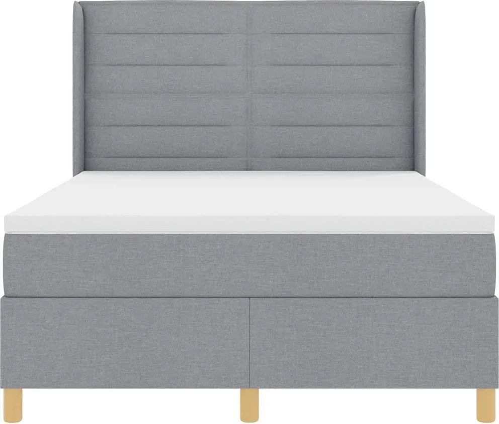 Postel s boxspringem s matrací Světle šedá 140 x 190 cm textil 3341763