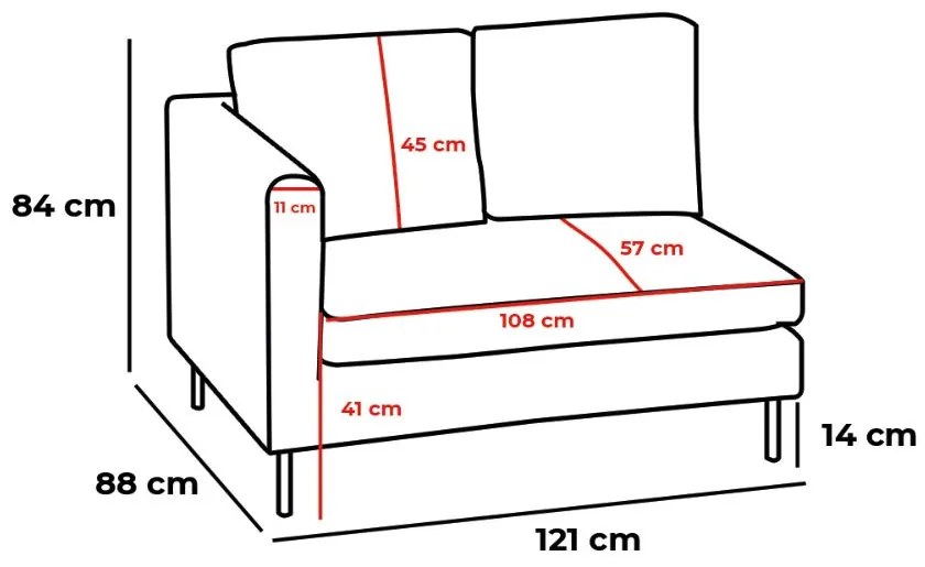 Hannah Home Modulová pohovka MINO antracitová 825BLC1725