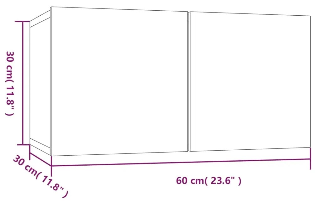 4dílný set TV skříněk betonově šedý kompozitní dřevo - Default Title