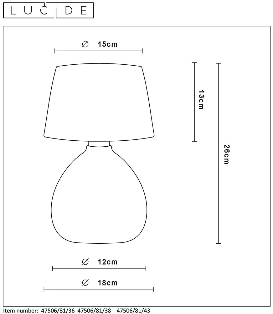 LUCIDE Stolní lampa RAMZIS Cream