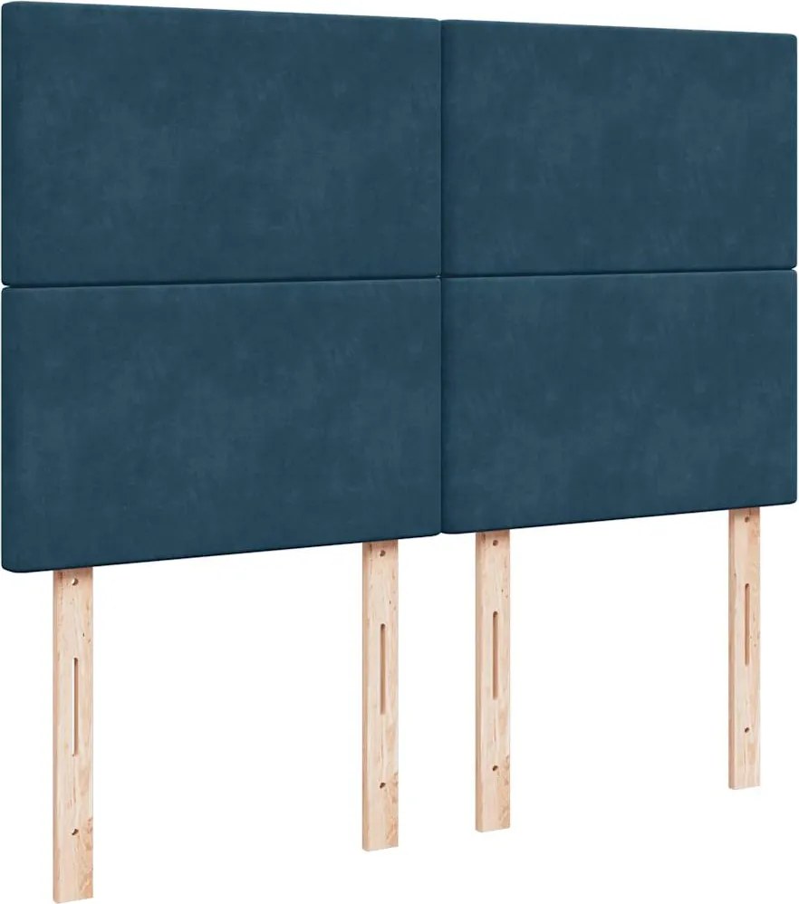 Box spring postel s matrací modrá 140 x 190 cm samet 3293204