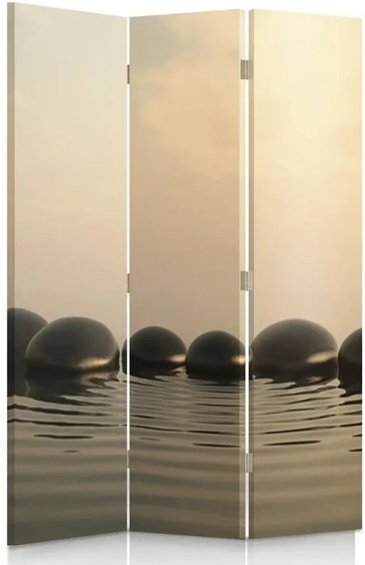 Paraván - Zen Stones 5 | trojdílný | oboustranný 110x150 cm