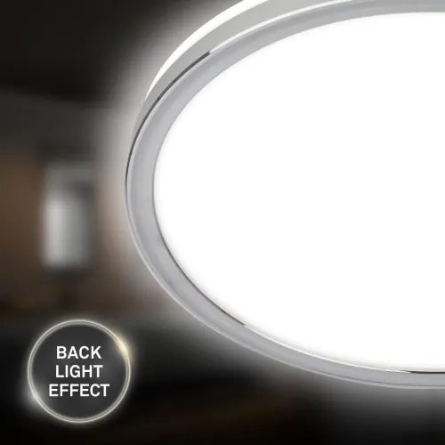 LED svítidlo BRILONER Pulap průměr 42cm 22W IP54 neutrální bílá chrom 3873018