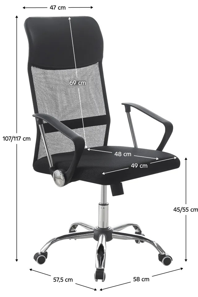 Kondela Kancelářské křeslo, černá, TC3-973M 5 NEW